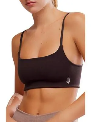 Free People Tighten Up Mini Sports Bra - Chocolate