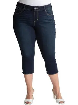 SLINK JEANS Frayed Crop Capri Jeans - Baylor