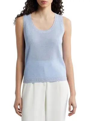 Kobi Halperin Metallic Knit Sweater Tank - Light Blue