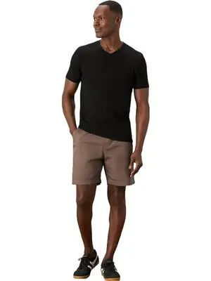 PACT Luxe Stretch Jersey Slim V-neck Tee - Black