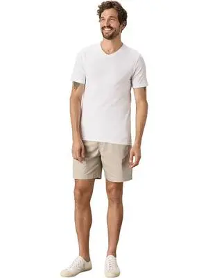 PACT Luxe Stretch Jersey Slim V-neck Tee - White