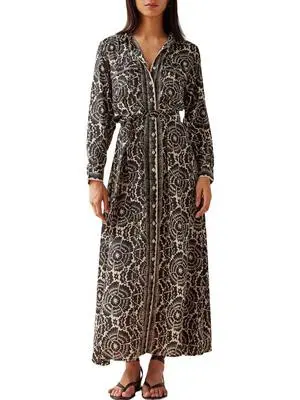 Omika Palma Maxi Shirt Dress - Carmen Graphite