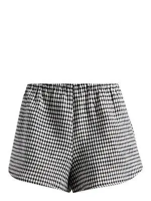 REFORMATION Tiffie Check Linen Shorts - Remy Check