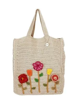 THE SAK Lanie Market Hand Crochet Tote Bag - Flower Ecru
