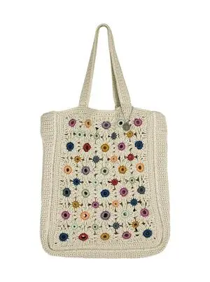 THE SAK Lanie Market Hand Crochet Tote Bag - Natural Multi Flower