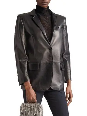 Alexander McQueen Tailored Leather Jacket - Black