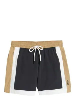 BOSS Remy Colorblock Swim Trunks - Black
