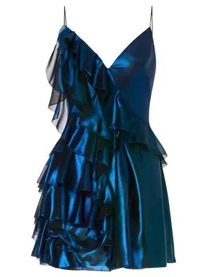 Alberta Ferretti Satin-finish Mini Dress - Blue