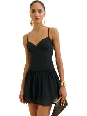 REFORMATION Citrus Mini Dress - Black