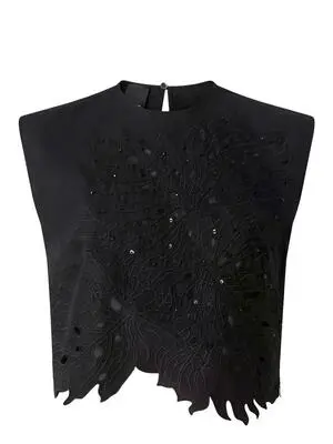 Pinko Embroidered Sleeveless Top - Black
