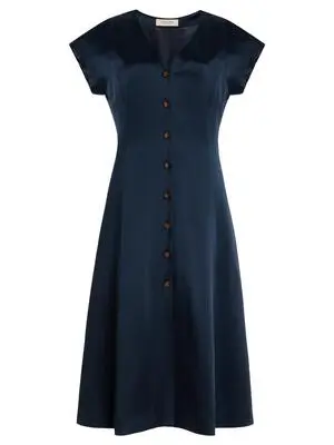 Giuliva Heritage The Novella Button-up Midi Dress - Navy
