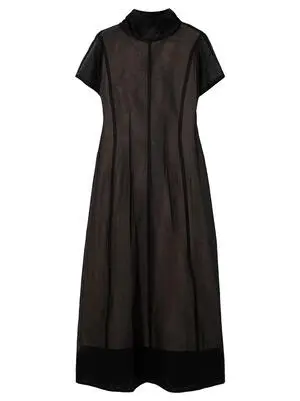 Carven Scarf-effect Cotton-organza Midi Dress - Black