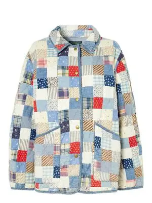Polo Ralph Lauren Patchwork Quilted Printed Cotton Jacket - Blue