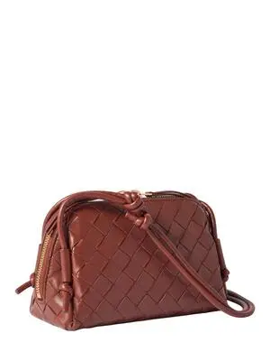 Bottega Veneta Concert Pouch Intrecciato Leather Shoulder Bag - Brown