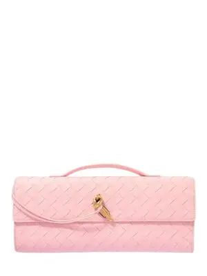 Bottega Veneta Long Andiamo Intrecciato Leather Clutch - Pink