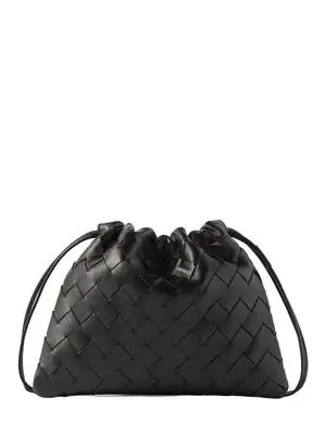 Bottega Veneta Mini Intrecciato Leather Pouch - Black