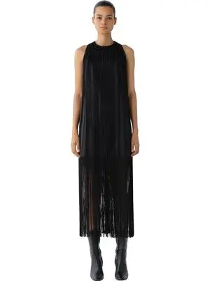 Veronica De Piante Celeste Fringe Dress - Black