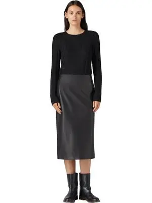 Veronica De Piante Nova Nappa Leather Skirt - Black