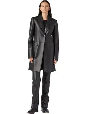 Veronica De Piante Stephanie Nappa Leather Coat - Black
