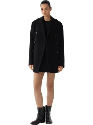 Veronica De Piante Claudia Melton Wool Pea Coat - Black