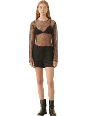 Veronica De Piante Isabel Lace Tee - Black