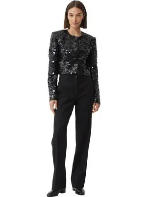 Veronica De Piante Maeve Chaos Sequin Bolero Jacket - Black