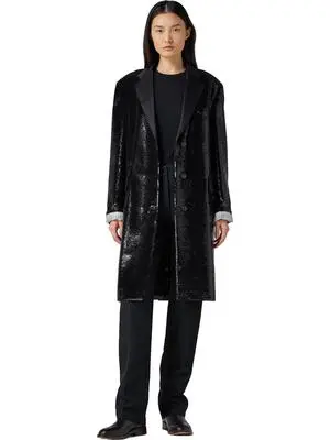 Veronica De Piante Arlo Sequin Coat - Black