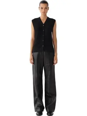 Veronica De Piante Alice Merino Wool Vest - Black