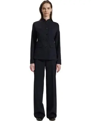 Veronica De Piante Noor Jacket In Starched Wool - Navy