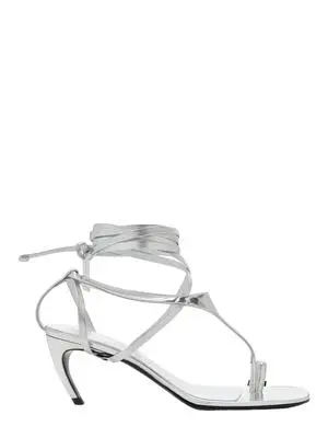 Attico Nova Metallic Thong Sandals - Silver