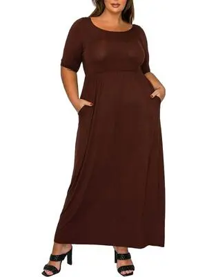 L I V D L I V D Eva Jersey Maxi Dress Brown