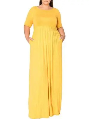 L I V D L I V D Eva Jersey Maxi Dress Mustard