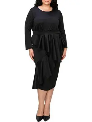 L I V D Alexandra Ruffle Body-con Dress - Black