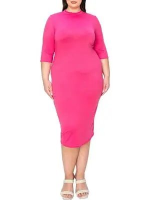 L I V D L I V D Mona Midi Dress Fuchsia