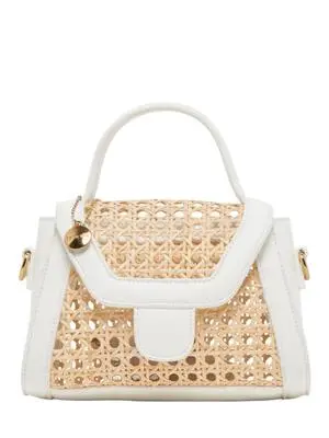 Dolce Vita Dolce Vita Tropez Wicker Top Handle Bag White
