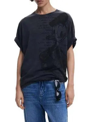 Desigual Donald Duck Graphic T-shirt - Neutral Gray