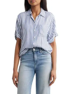 BEACHLUNCHLOUNGE Murphy Stripe Button-up Shirt - Starry Night