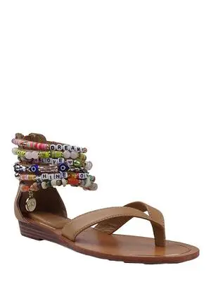 ZIGI Farina Beaded Ankle Cuff Sandal - Tan Multi