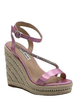 CHARLES DAVID Chiara Espadrille Platform Wedge Sandals - Ballerina Pink