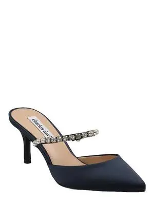 CHARLES DAVID Charles David Adelynn Embellished Mules Navy St