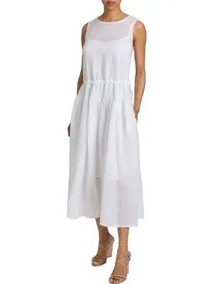 Santorelli Misty Sleeveless Midi Dress - Off White