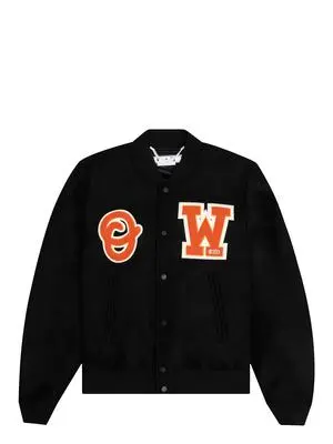 Off-White Ow Patch Varsity Jacket - Black