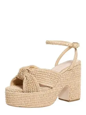 LOEFFLER RANDALL Raffia Platform Sandals - Natural