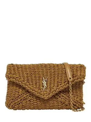 SAINT LAURENT Saint Laurent Small Cassandre Raffia Pouch
