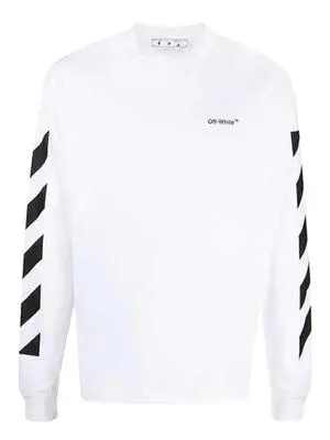 Off-White Off Diag Helvetica Skate Long Sleeve T-shirt - White