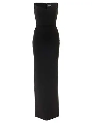 Solace London Malla Crêpe Corset Maxi Dress - Black