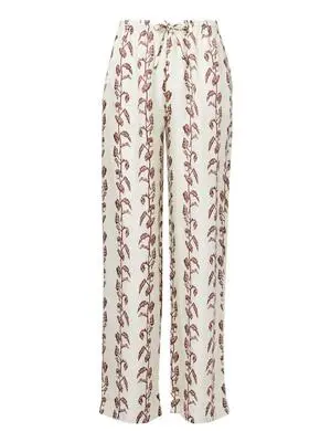 Asceno Aurelia Silk Twill Wide-leg Pants - Brown