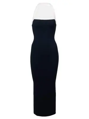 Veronica Beard Christa Halterneck Midi Dress - Black