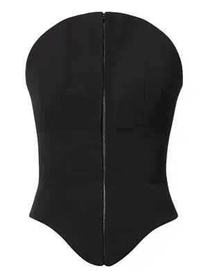 Alexander McQueen Wool Corset Top - Black