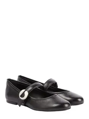 Coperni Belt Leather Ballet Flats - Black